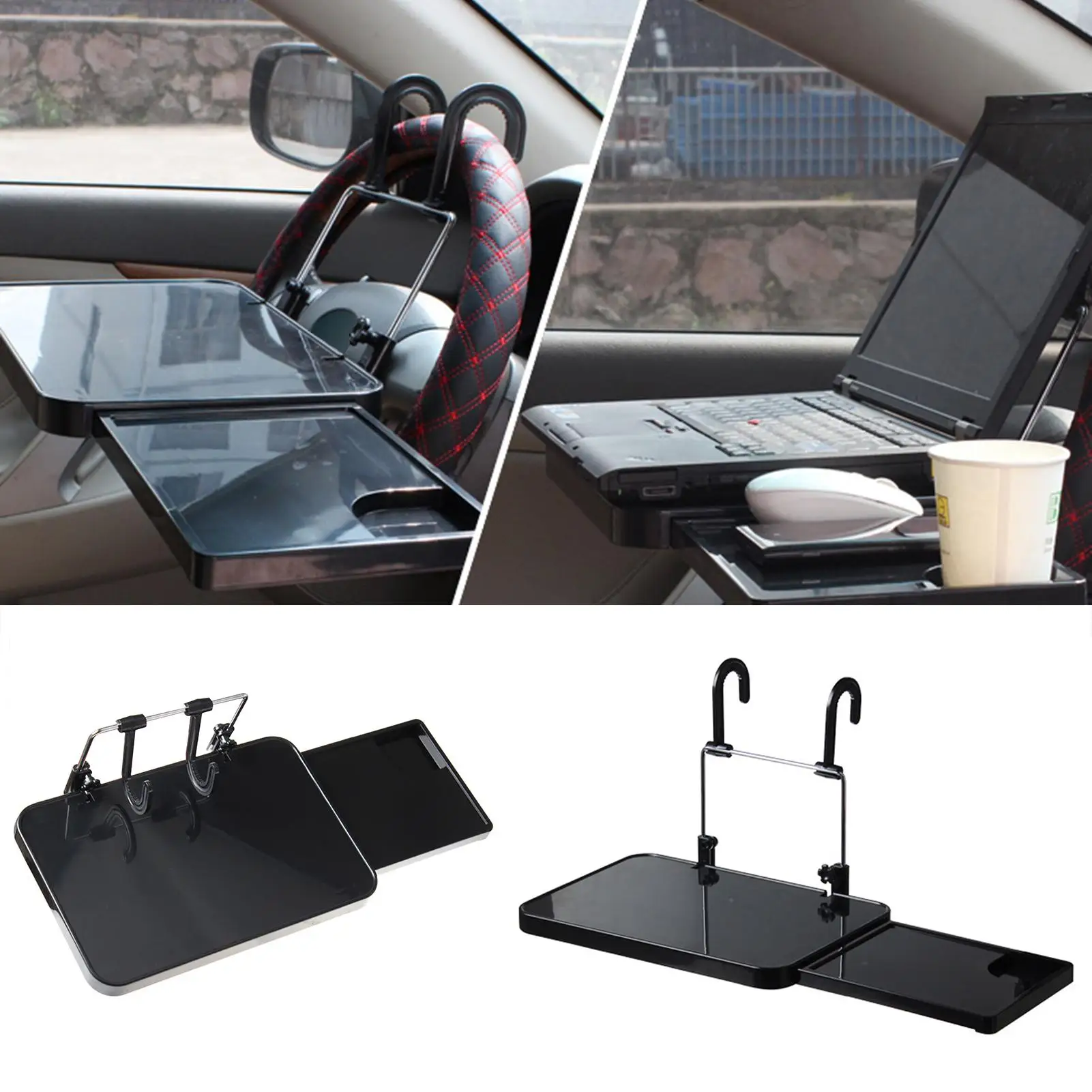 Steering Wheel Auto Drinks Holder Universal Foldable Car Table Laptop ...