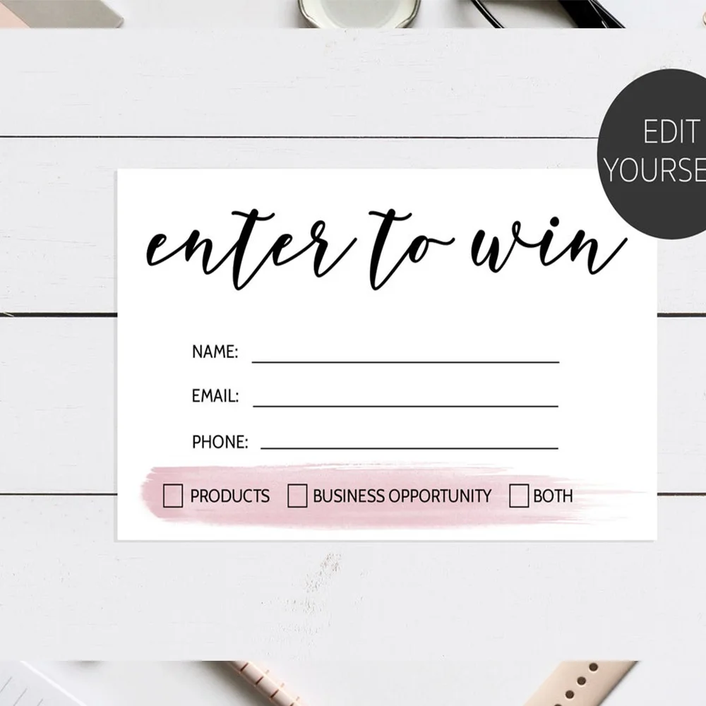 Enter To Win Sign Template