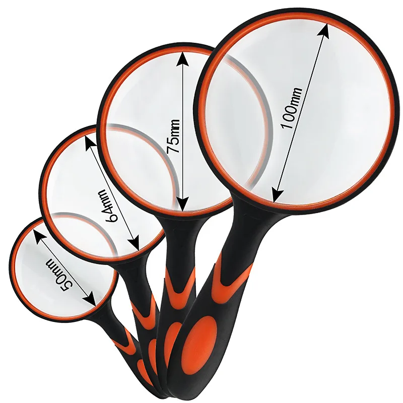 Magnifying Glass Handheld Magnifier 50/65/75/90/100mm Lens Diameter For ...