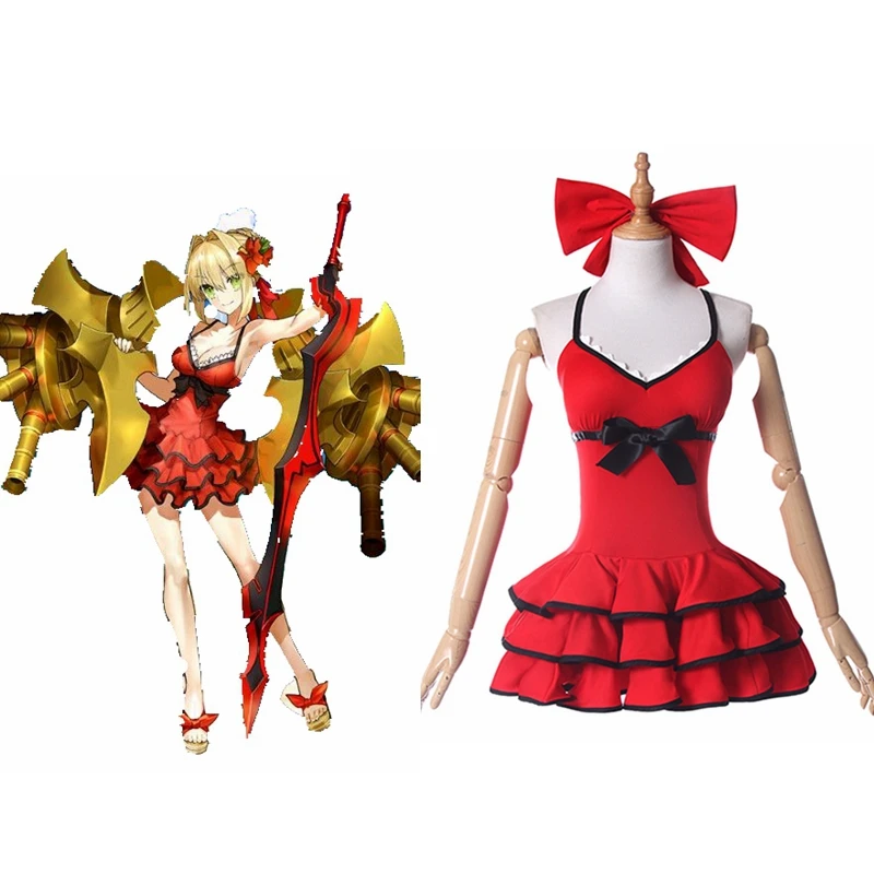 Unisex Anime Cos Fate/grand Order Fgo Red Saber Nero Claudius Caesar ...