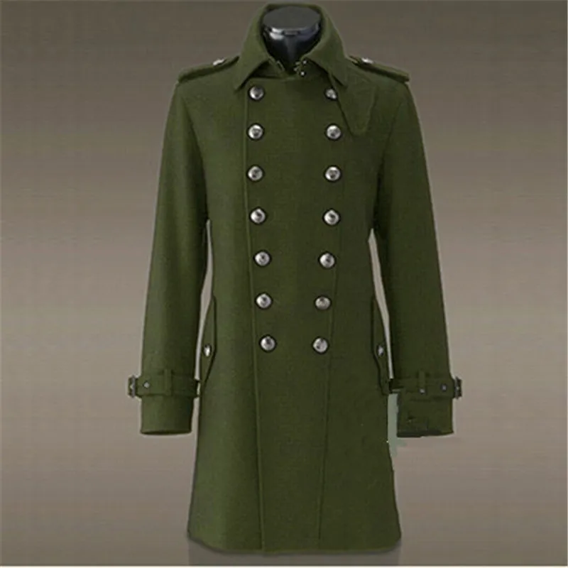 Mens Wool Military Coat