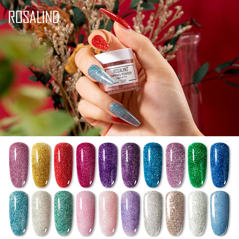 ROSALIND Dip Powder Acrylic Art Thermal Temperature Change Nail Glitter ...