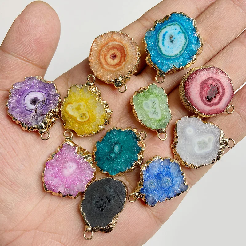 2Pcs-Colorful-Crystal-Druzy-Pendent-Irregular-Natural-Agates-Quartzs ...