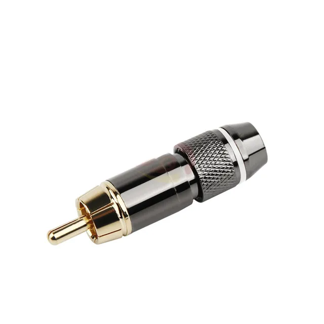 Audio Connectors RCA Connector Gold Plated Lotus Head Video Support 6mm ...