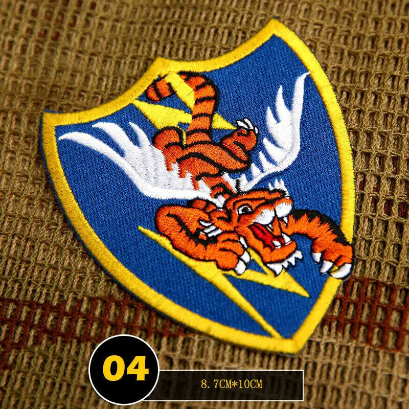WWII-Us-Air-Force-Flying-Tigers-Avg-Badge-Patch-Insignia-Military-Army ...
