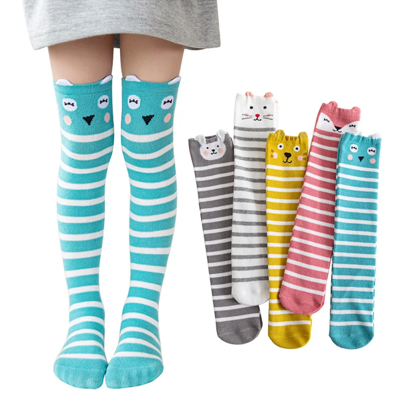 Children Knee High Socks Baby Kids Cartoon Animal Long Cotton Socks for ...