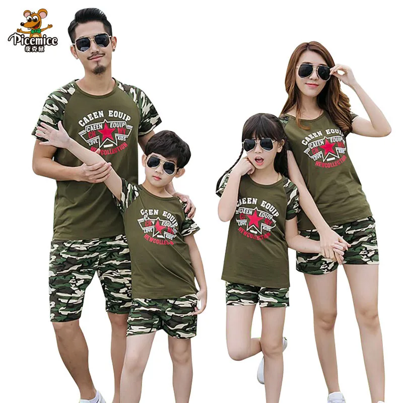Plus-Size-Family-Look-Print-Shirt-Camouflage-Shorts-Family-Clothing ...
