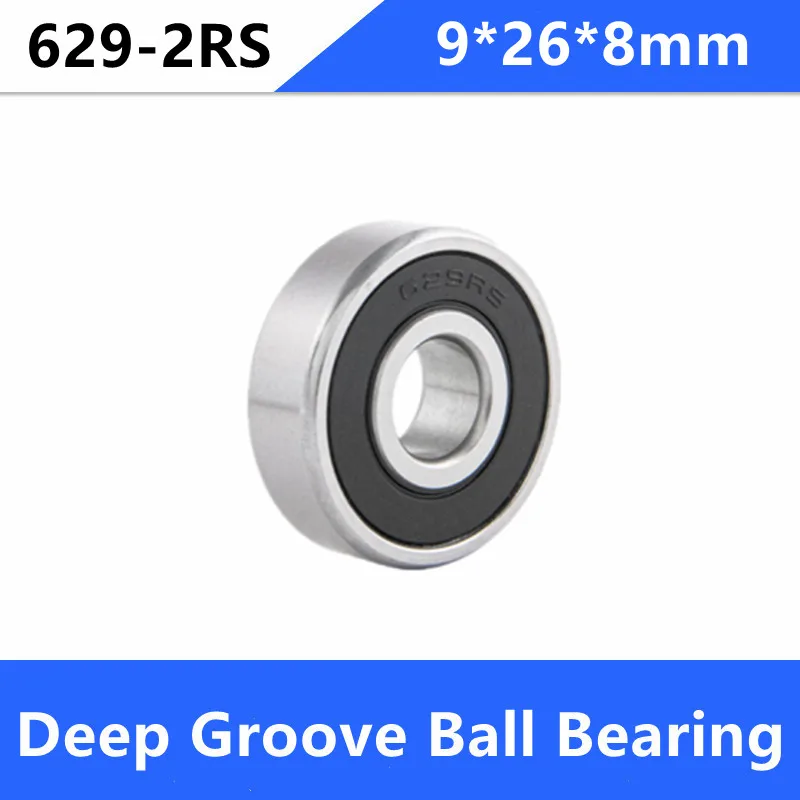50 개/몫 629 2rs 소형 방사형 볼 베어링 629 2rs 629rs 고무 밀폐형 깊은 홈 볼 베어링 9*26*8mm ...