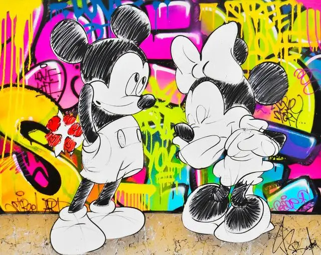 Graffiti Mickey Mouse And Minnie