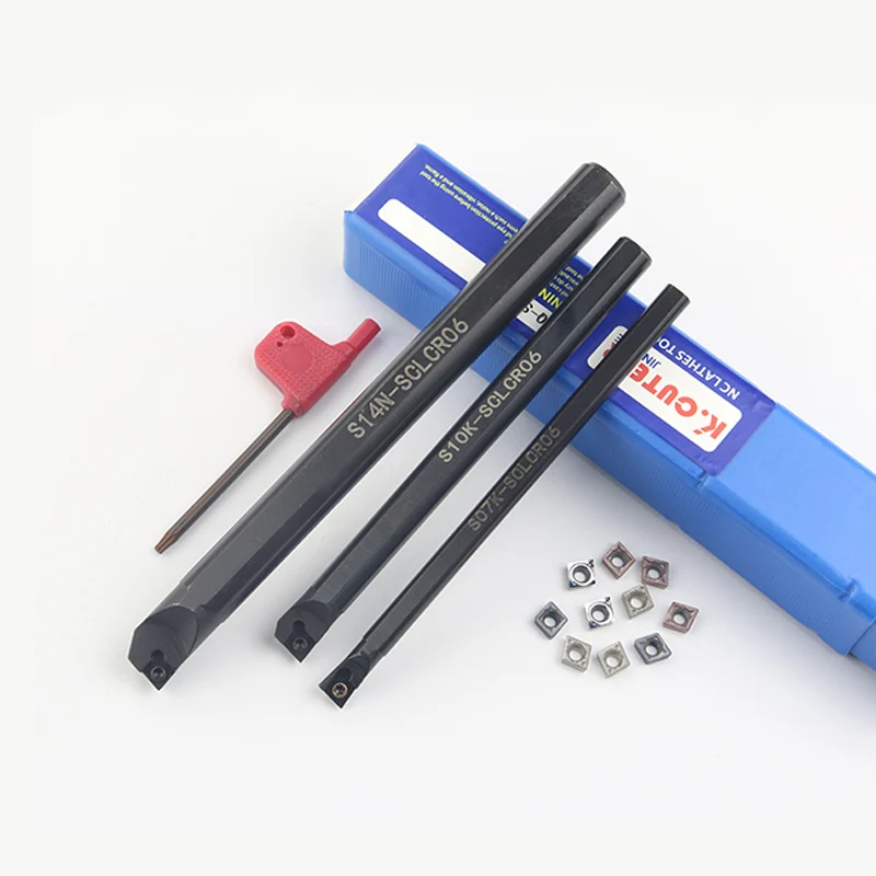 1pcs S07k-sclcr06+1pcs S10k-sclcr06+1pcs S12m-sclcr06 Lathe Holder Turning Tool Boring Bar 7/10 ...