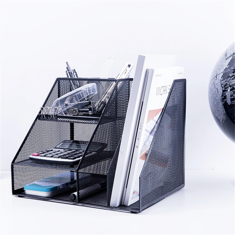 Organisateur tiroir,Porte-stylo de bureau en métal, porte-lettres ...