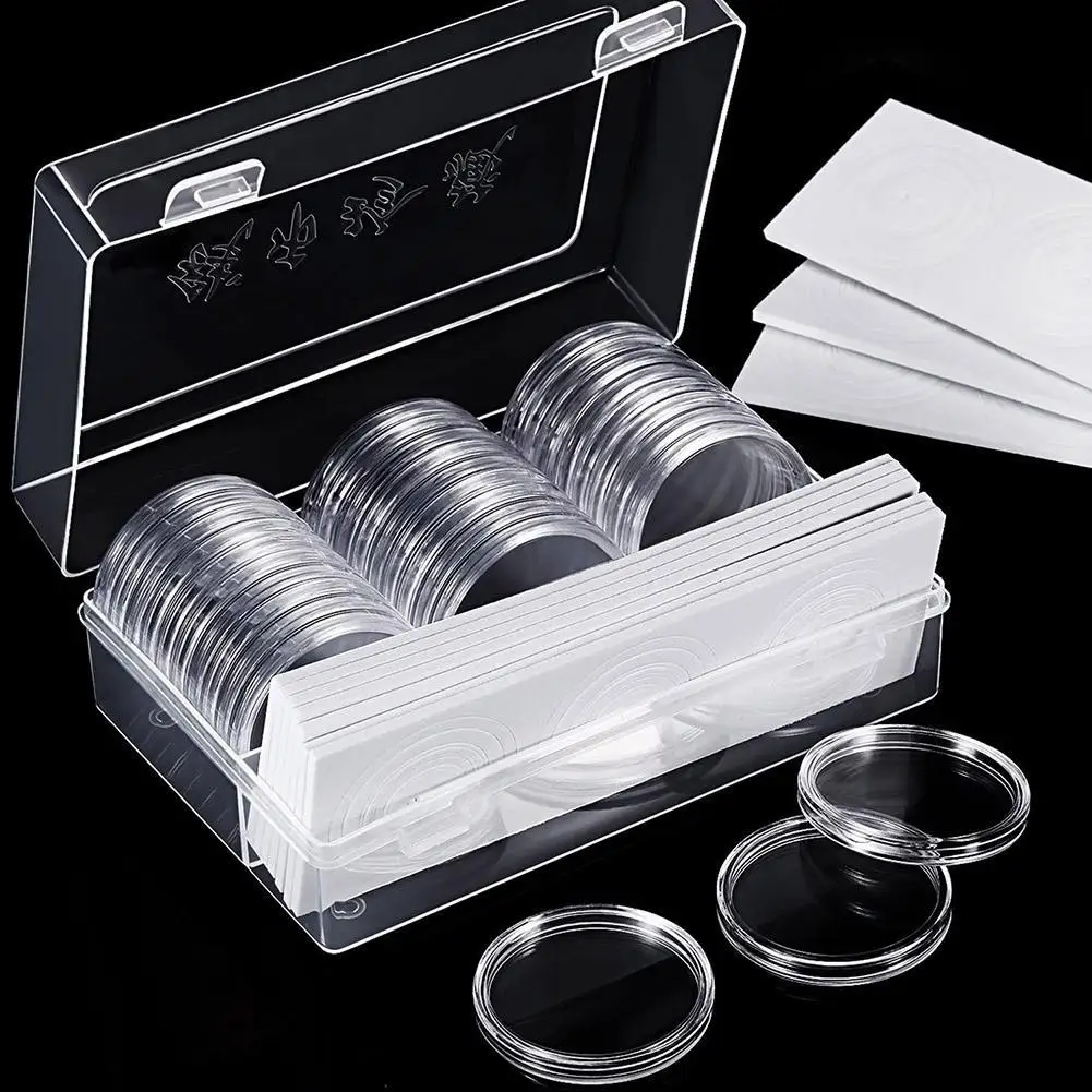 30Pcs-Box-Coin-Box-Clear-46mm-Round-Boxed-Holder-Plastic-Storage ...