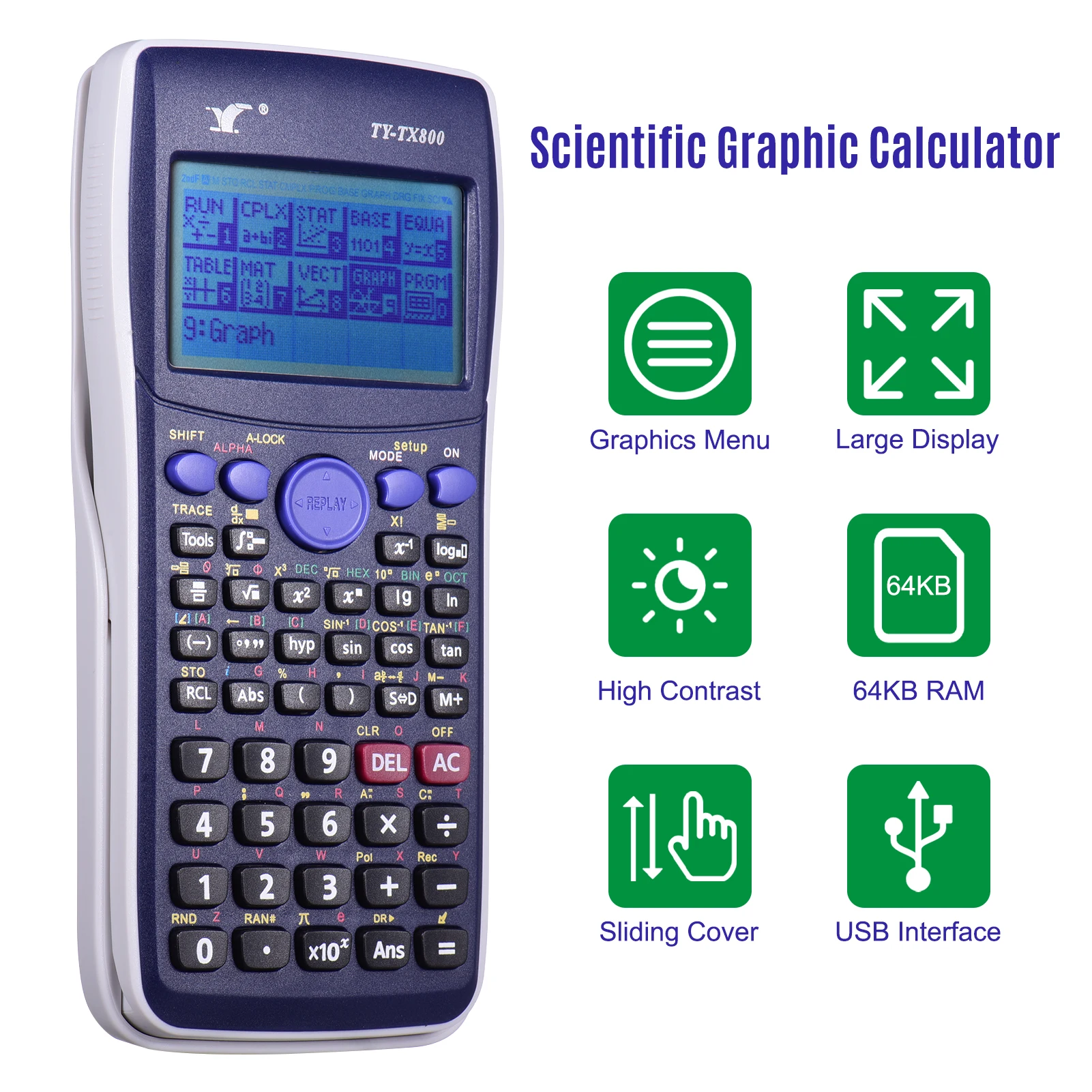 Calculator-Scientific-Graphic-Calculator-Multi-Functional-Large-LCD ...