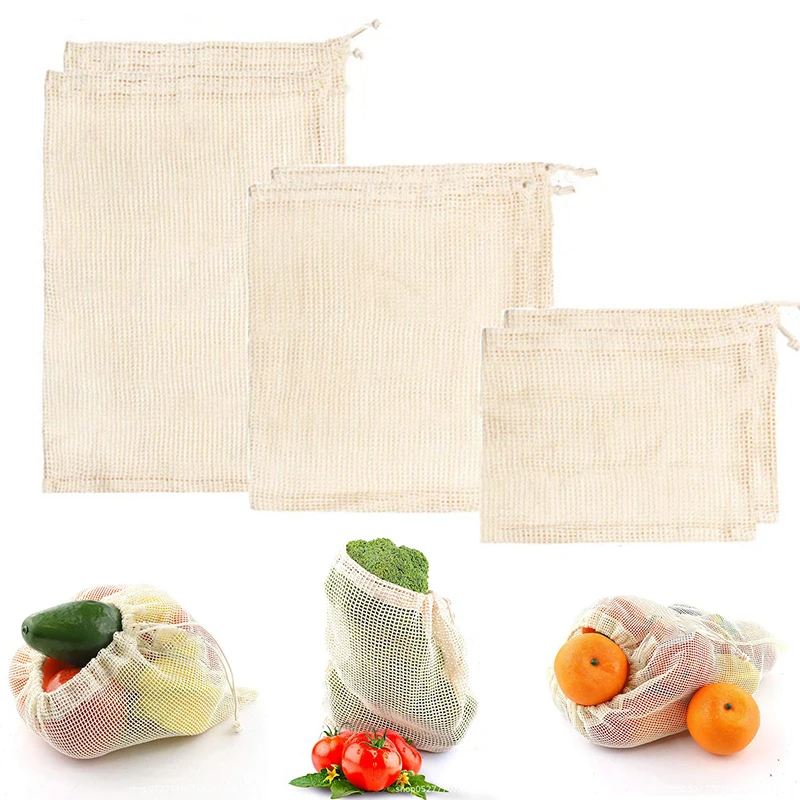 Mesh Bags Vegetables Fruit | Cotton Mesh Vegetable Bags | Reusable Bags ...