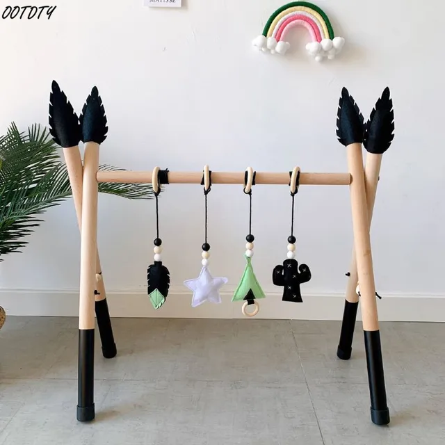 Nordic Style Baby Play Gym Wooden Baby Gym Activity Sensory Develop ...