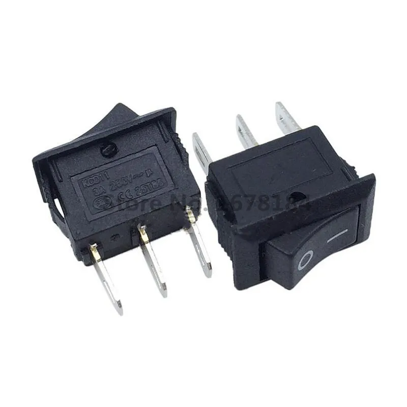 100pcs Kcd11 Kcd11-3p 3pin 2position Rocker Switch 250vac/3a 10x15mm ...