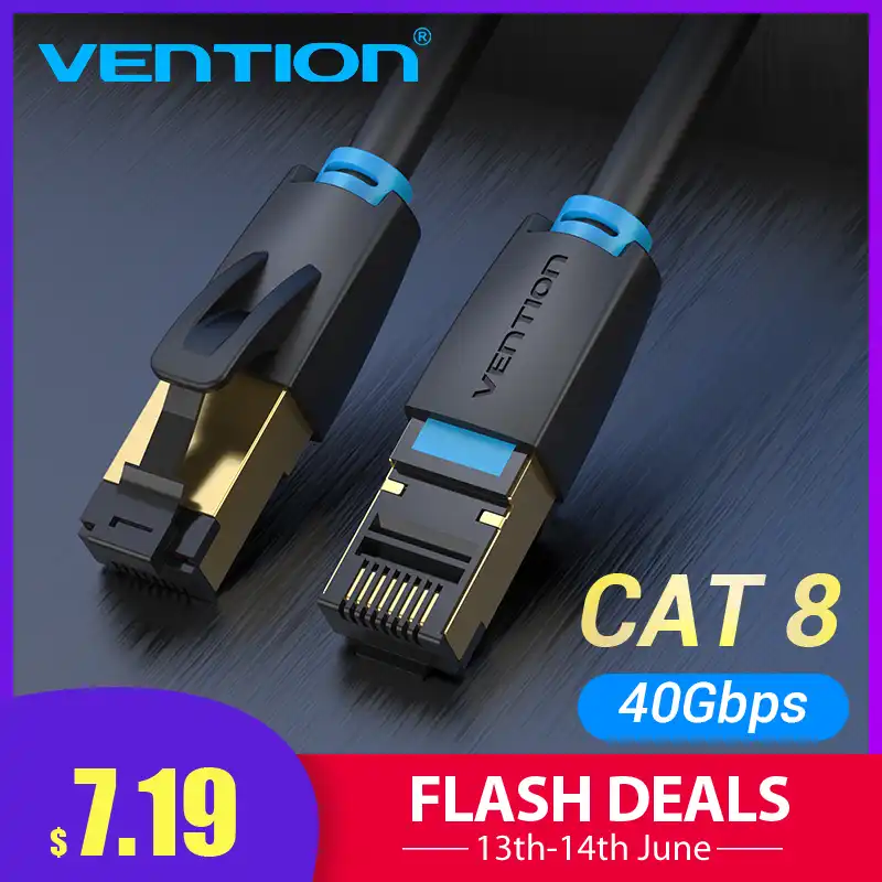 Vention Cat8 Ethernet Cable SSTP 40Gbps Super Speed Cat 8 RJ45 Network ...