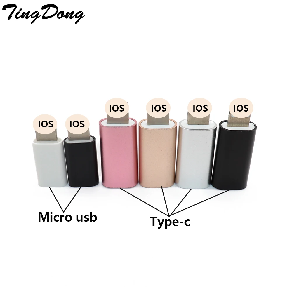 For-IOS-to-Micro-USB-Type-C-Charger-Adapter-Female-to-Male-Converter ...