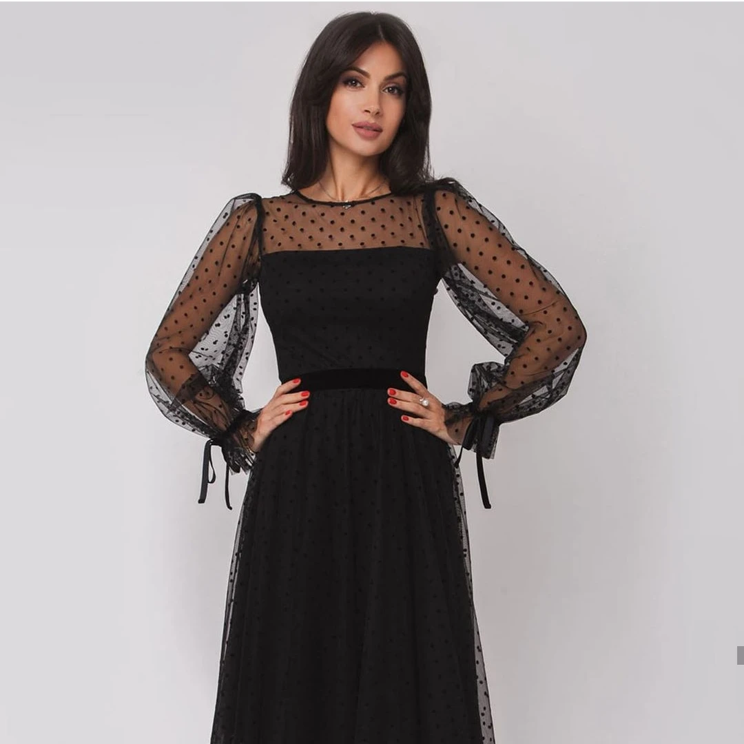 Gece-elbisesi-siyah-kad-nlar-i-in-parti-nl-kleri-uzun-kollu-kat-uzunlu ...