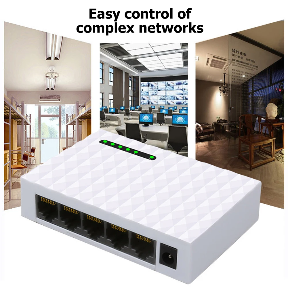 Mini 5-Port Desktop 1000 Mbps Network Switch Gigabit Fast RJ45 Ethernet ...