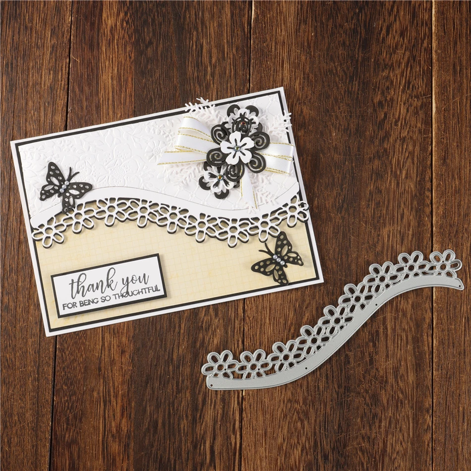 YaMinSanNiO Flower Border Edge Metal Cutting Dies for Scrapbooking Card ...