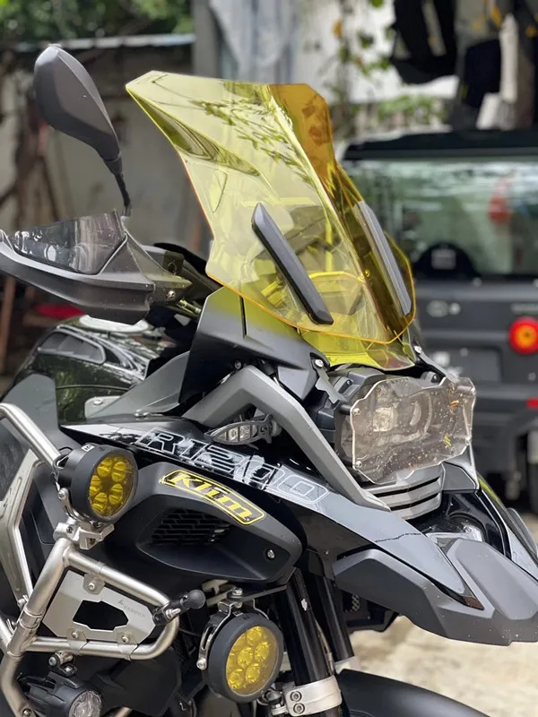 2013 2018 BMW R1200GS LC ADV R1250GS 용 오토바이 윈드쉴드, 스모크 클리어 옐로우|윈드 스크린 ...