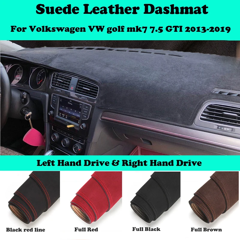 For-Volkswagen-VW-golf-mk7-7-5-GTI-R-2013-2019-Suede-Leather-Dashmat ...