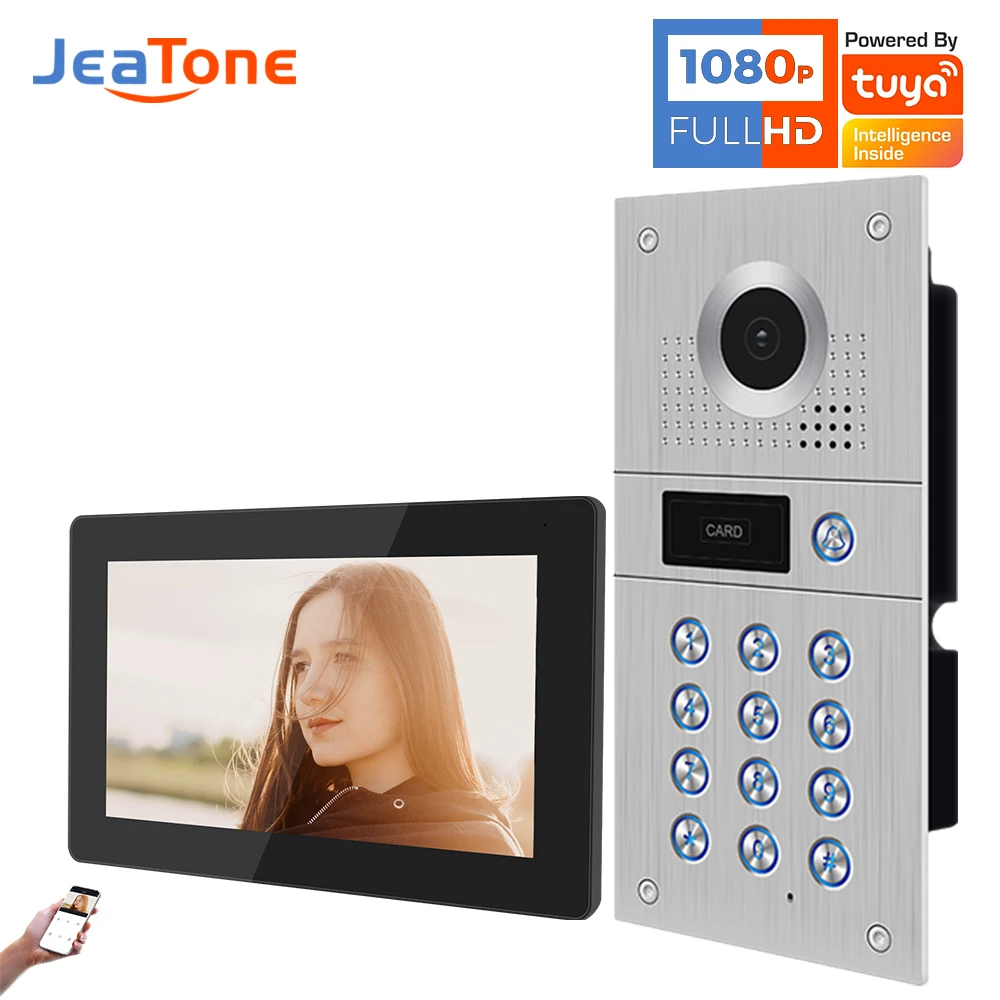 Jeatone 170° Intercom With Camera Door Entry Code Gate Intercom System ...