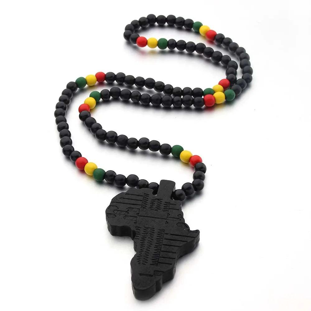 VOQ-new-arrival-Africa-map-necklace-for-men-and-women-wooden-pendant ...