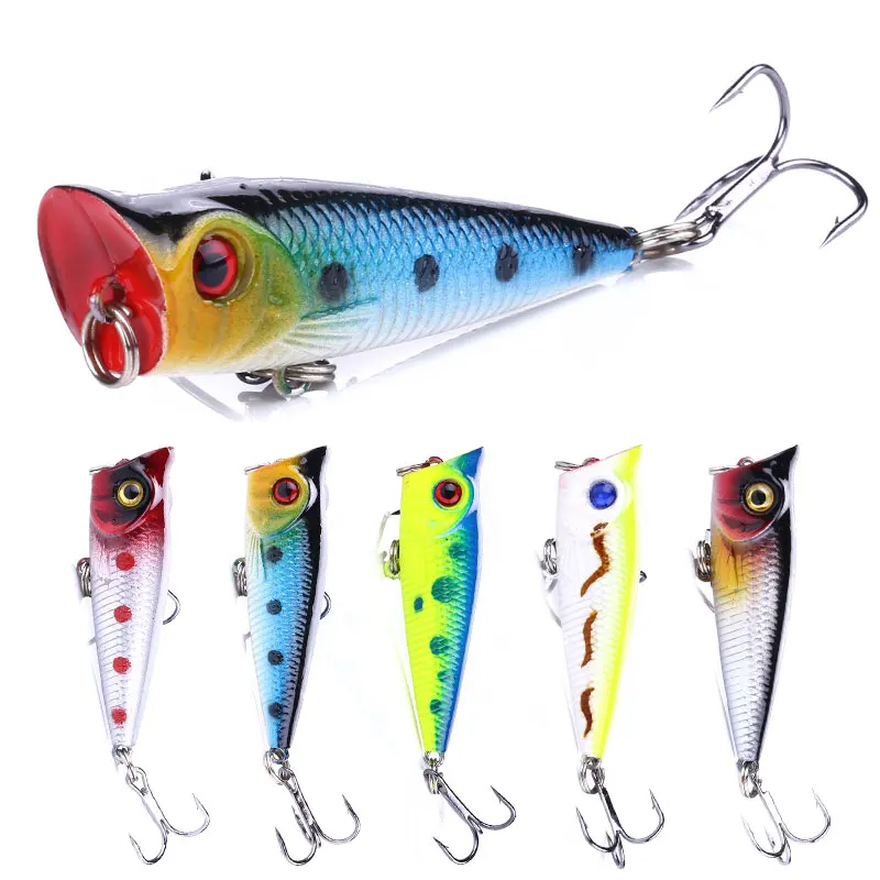 5cm 4.9g Isca Artificial Big Mouth Popper Fishing Lures Hard Plastic 3d ...