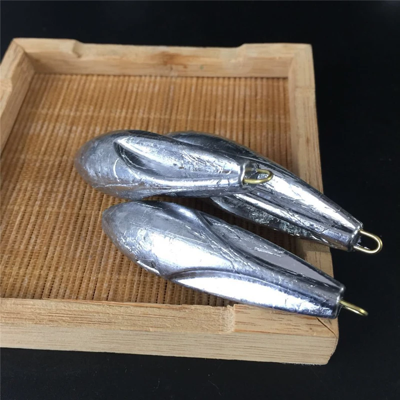 1pc 10g-200g Lead Sinkers Water Drop Lead Weights Oval Split Shot Olive ...