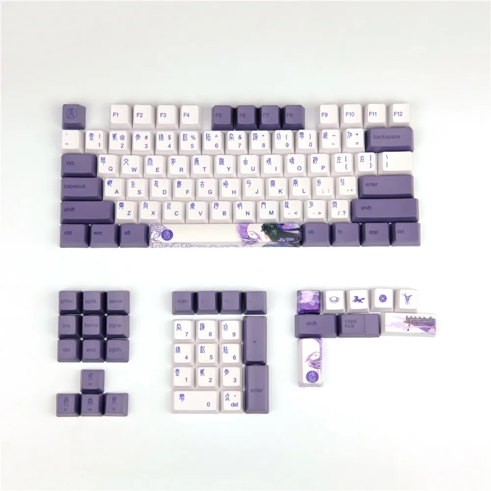 Purple Datang Keycap PBT Sublimation Keycaps OEM Profile Mechanical ...