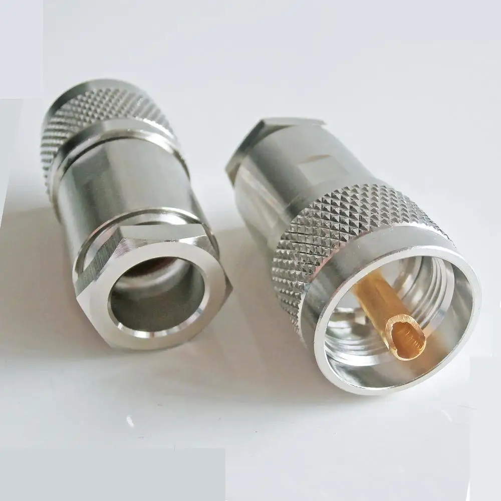 Connector Socket PL259 SO239 SO-239 UHF Male Clamp For RG8 RG165 RG213 ...