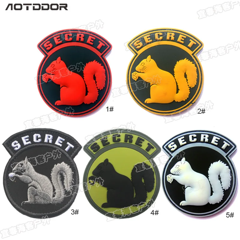 pvc-Secret-Squirrel-Patch-Tactical-Morale-Emblem-Patch-Hook-backing-For ...