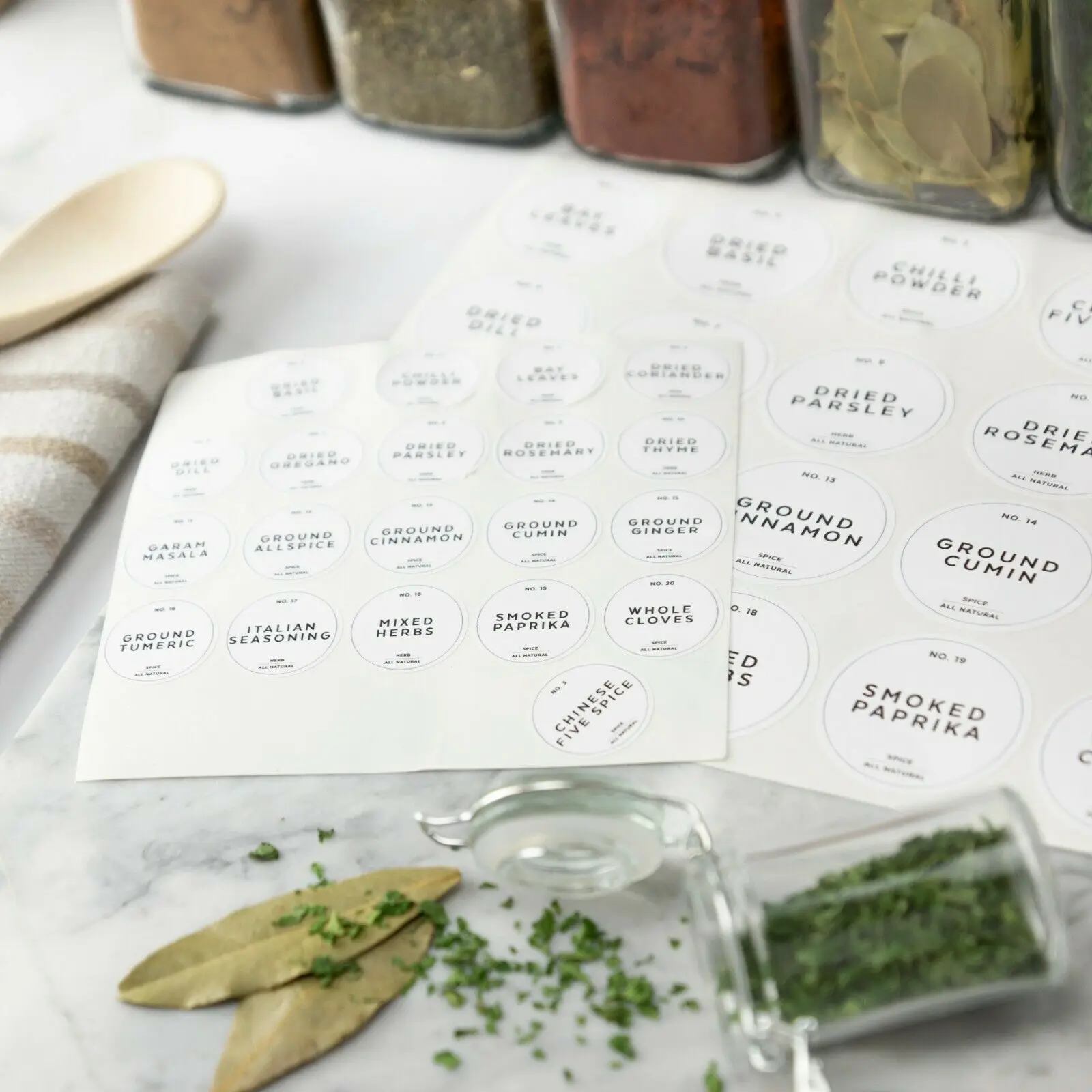 Minimal Style Circel Square Customised Seasoning Spice Baking Kitchen ...