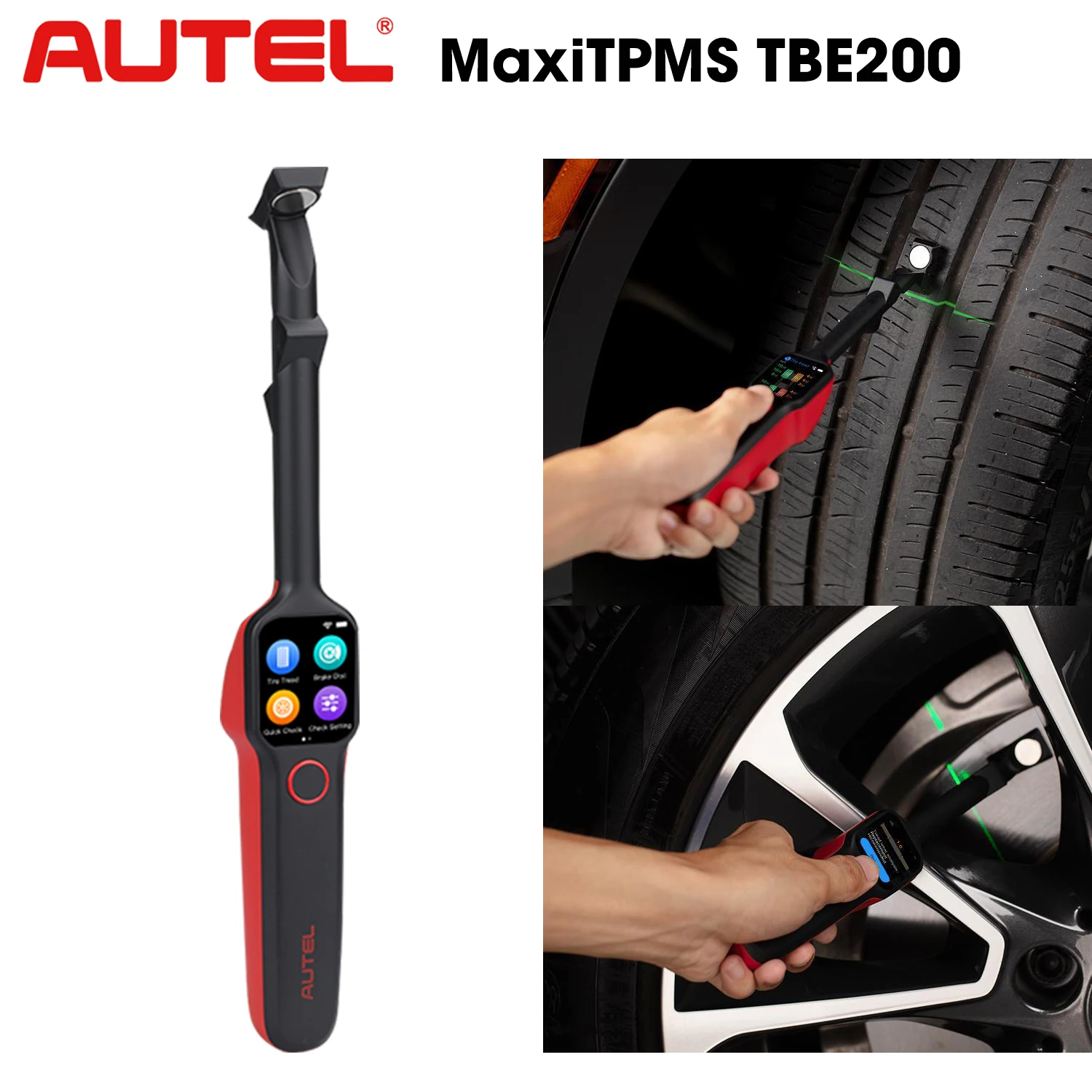 Autel MaxiTPMS 타이어 트레드 깊이 브레이크 디스크 마모 감지기, 진단 스캔 TPMS 보고서 및 수리 팁 ...