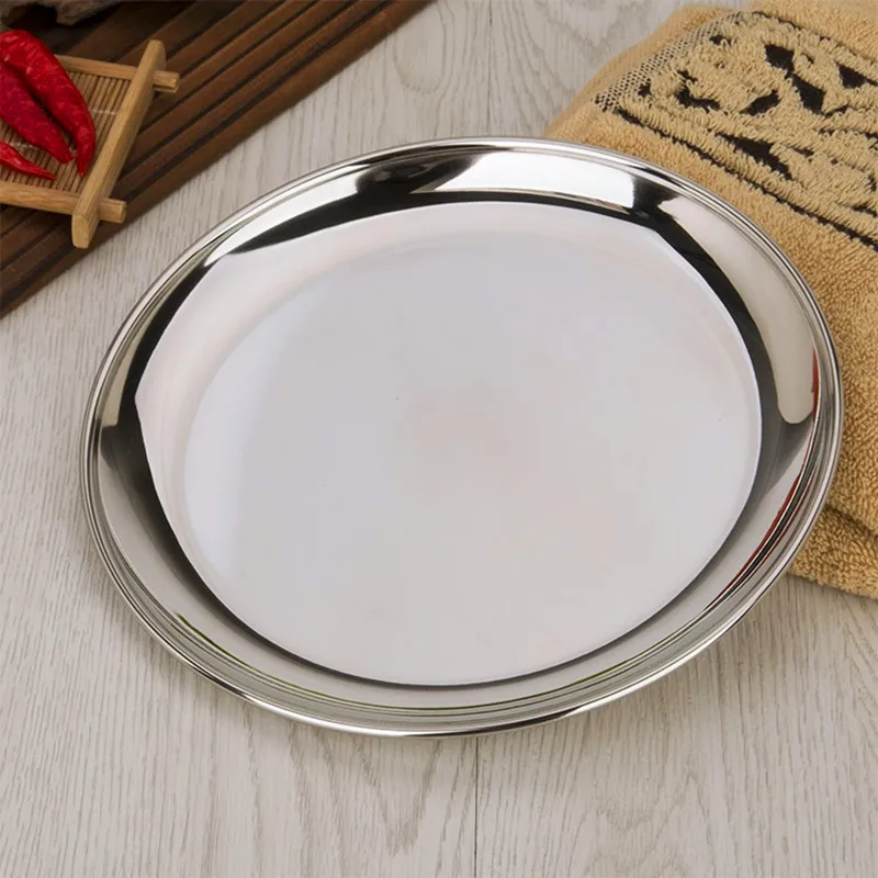 New-Arrivail-Stainless-Steel-Flat-Dish-Plate-Double-Insulated-Thick ...