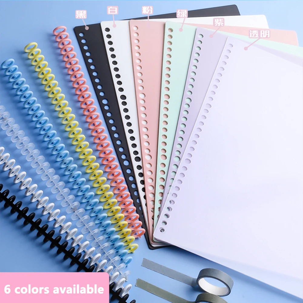 6SHEETS-A4-A5-B5-20-Hole-Binder-Transparent-PP-Loose-leaf-Cover-Index ...