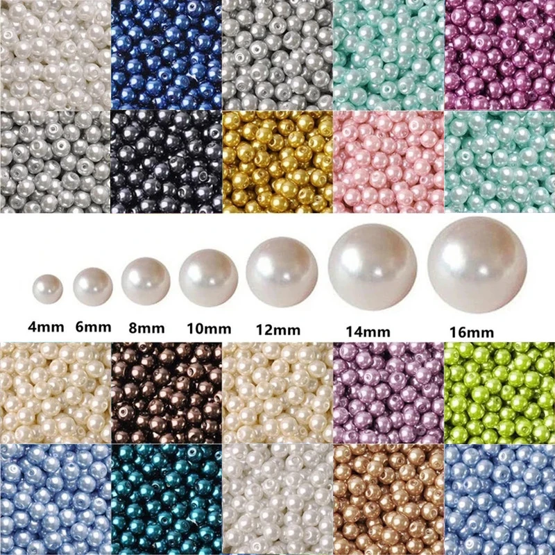 1000pcs/lot Choose Color 3-10mm Faux Pearls Round Smooth Colorful ...