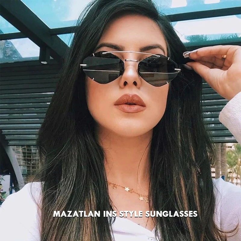 Mazatlan 2019 nuevas gafas de sol para mujeres cuadradas sin montura de ...