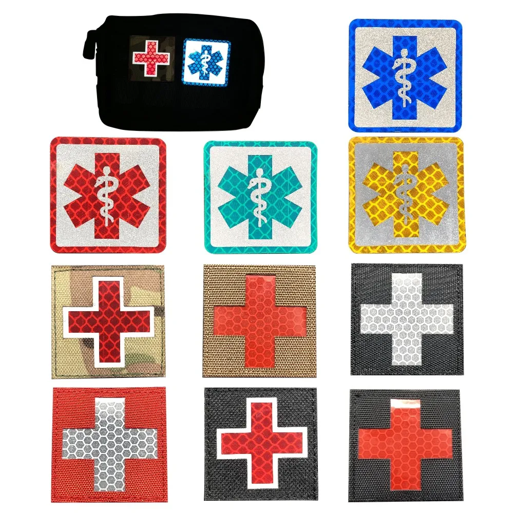 Medic Reflective Embroidery Patch Armband Badge Red Cross Decorative ...