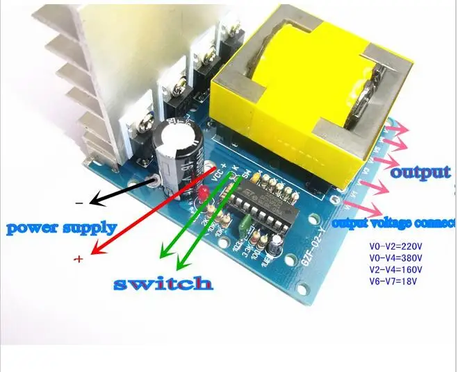 Dc-ac Converter 12v To 220v 380v 18v Ac 500w Inverter Board Pre Booster ...