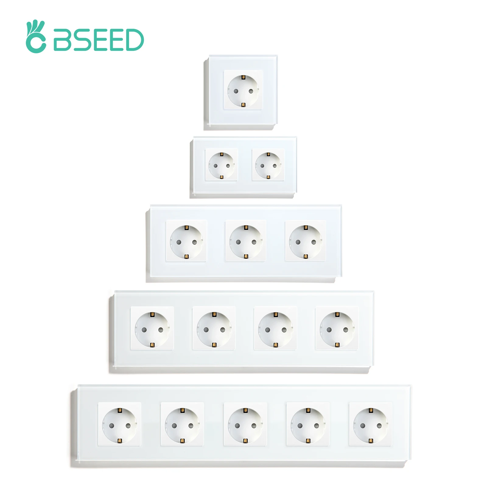 Bseed Eu Russia Socket 16a 4 Colors Electric Wall Socket Tempered Glass ...