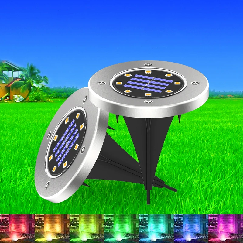 Garden Lights Solar Ground Lights LED Stainles Steel Underground Light ...
