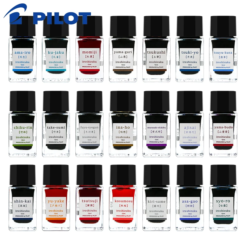 Pilot-INK-15-Color-Ink-Gradient-Iroshizuku-Natural-Color-24-Color-Vial ...