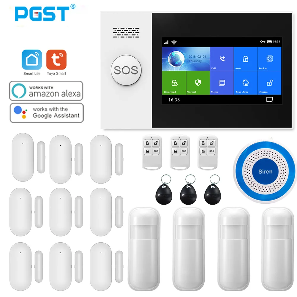 PGST Wireless Home WIFI GSM Security Alarm System Burglar Home Security ...