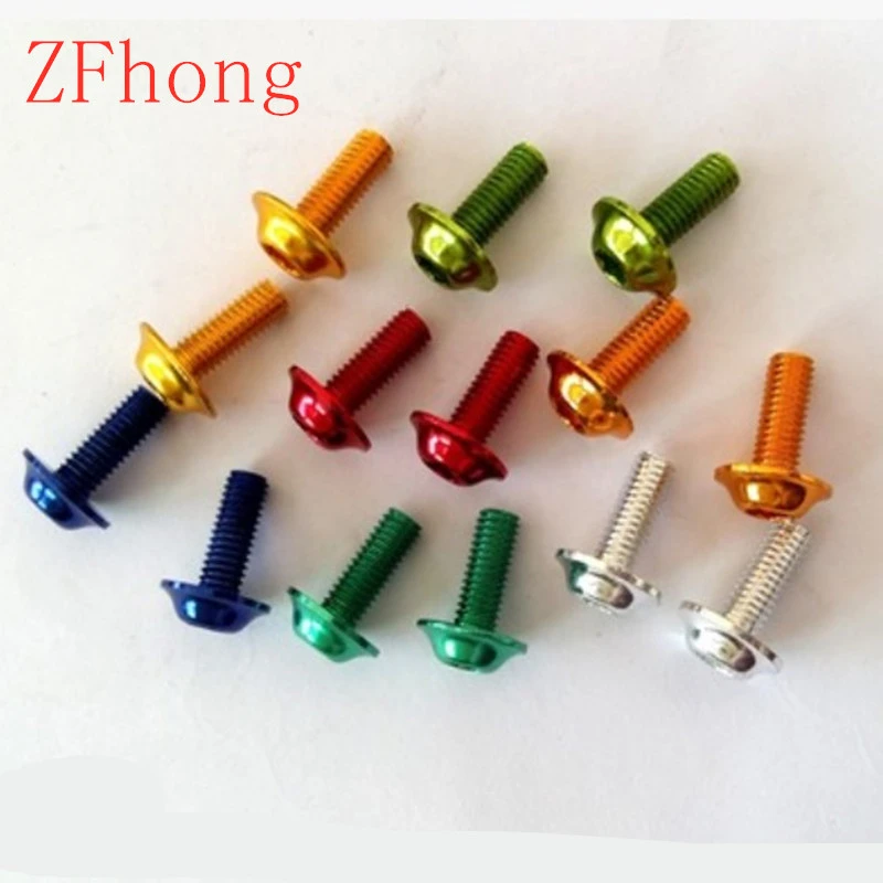 10pcs M5 M6 Aluminum Colourful Half Round Button Flange Head With ...