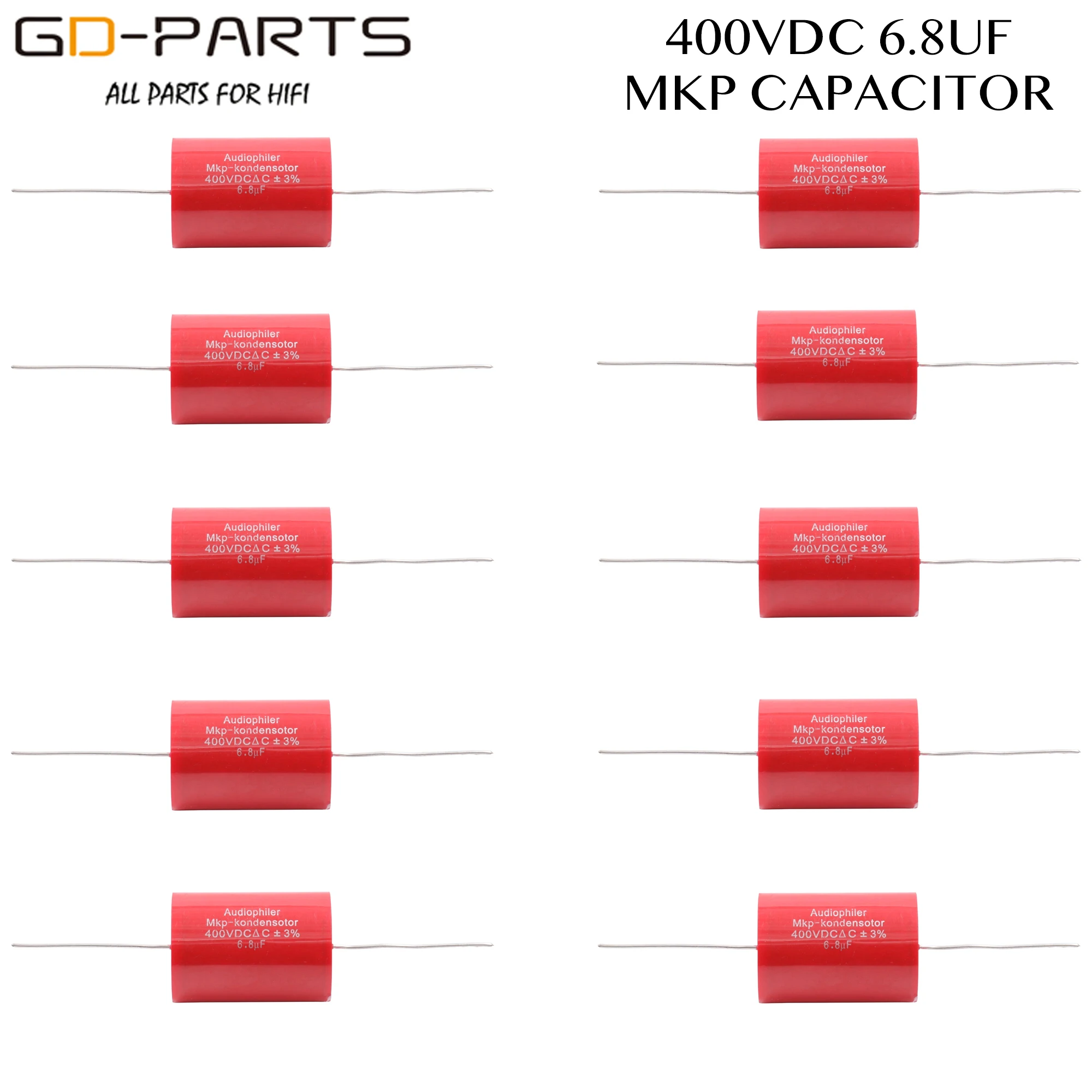 6.8uf 400VDC Audiophiler MKP Capacitor Audio Grade Tubular ...