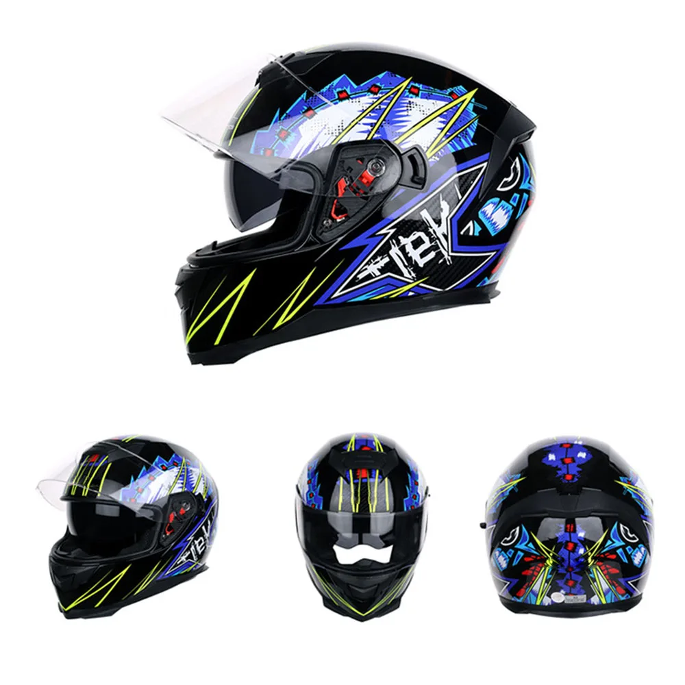 2019 New Flip Up Motorcycle Helmet Motorbike Modular Dual Lens ...