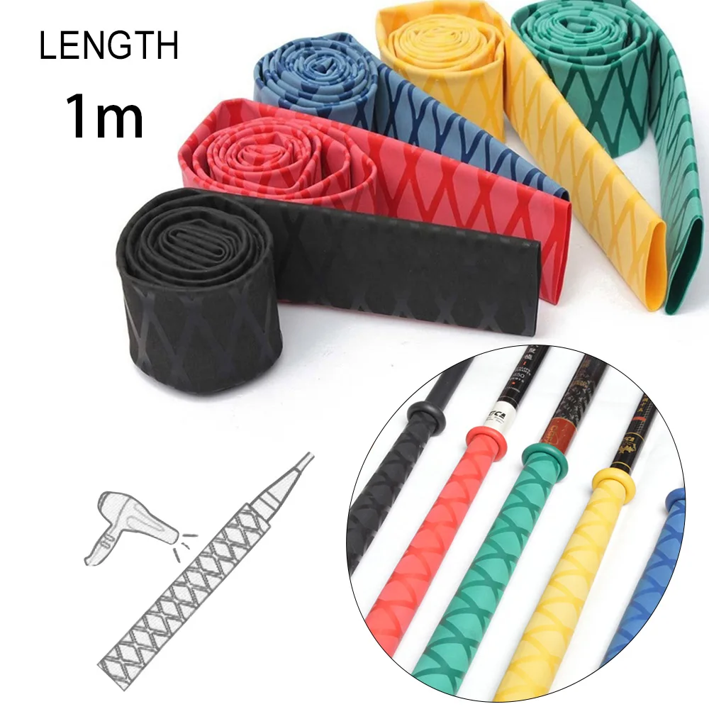 1m Non-slip Heat Shrink Tubing Fishing Waterproof Anti-skid Wraps ...